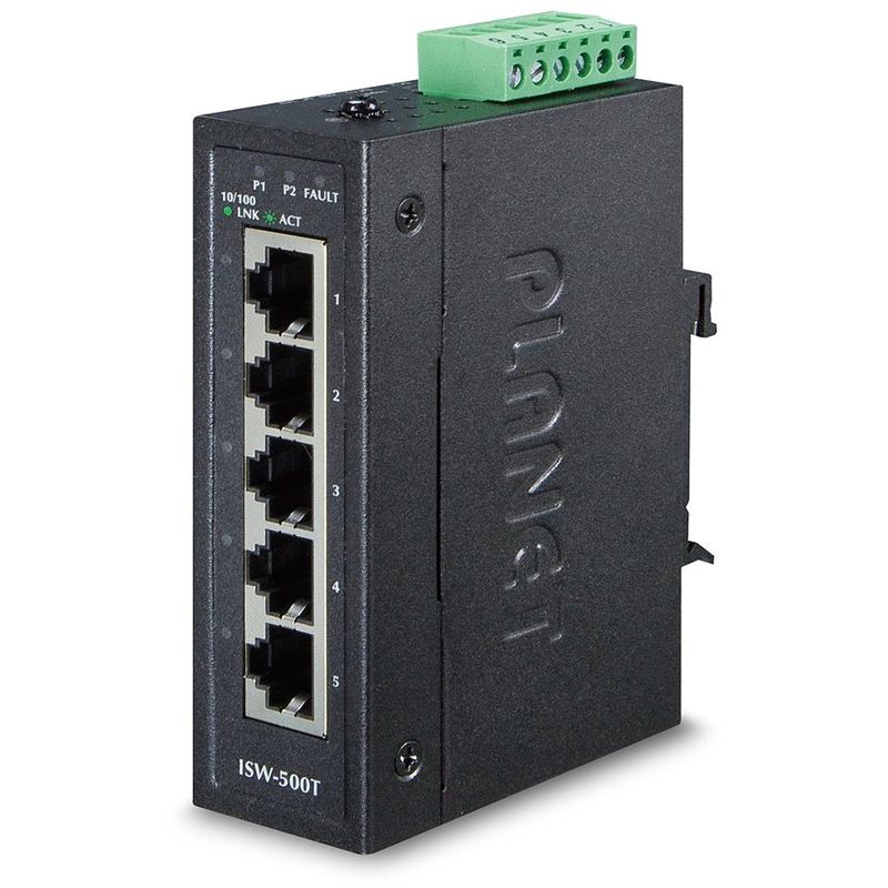 IP30 Compact size 5-Port 10/100TX Fast Ethernet Switch (-40~75 degrees C)