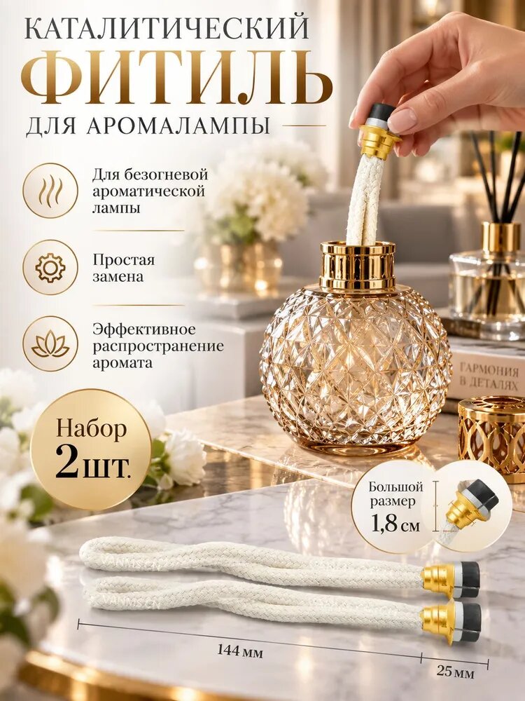 Фитиль для каталитической лампы 18 мм, набор из 2штук, для Lampe Berger и Maison Berger