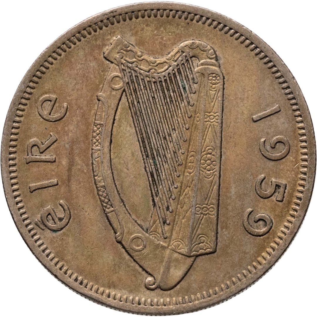 Ирландия 2 шиллинга флорин, shillings 1959, Мельхиор медь-никель, в сохранности XF