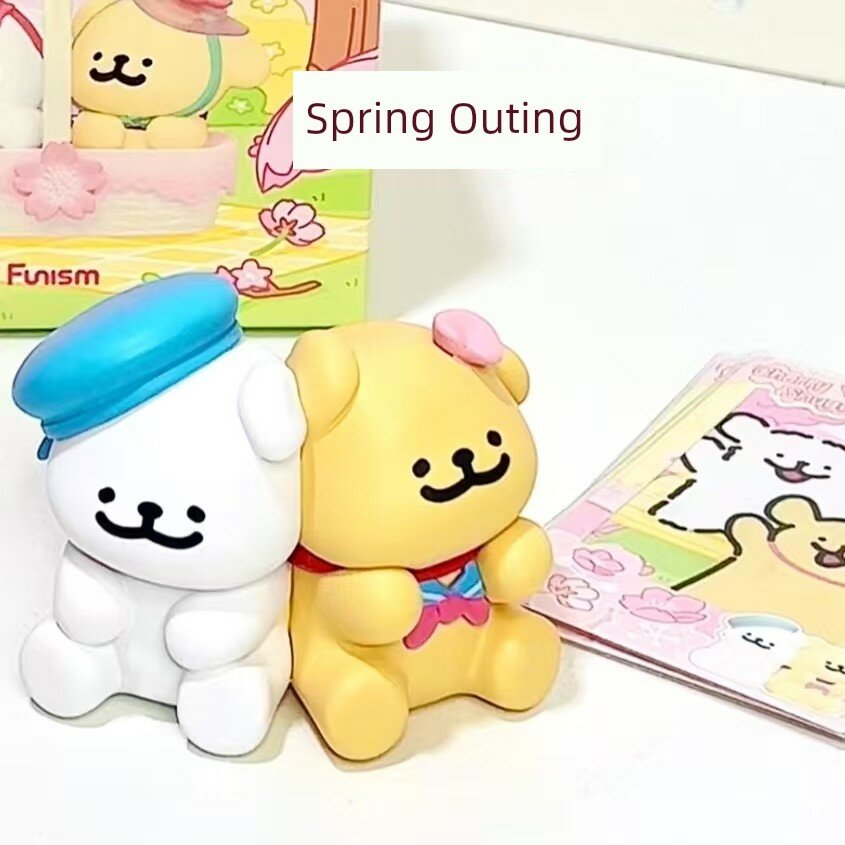 Игрушка-слепая коробка Spring Outing с линейной собачкой и сакурой, коллекционный сувенир для девочек