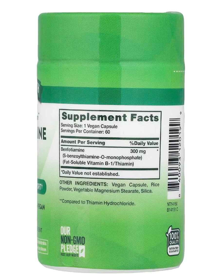 Benfotiamine 300 mg бенфотиамин капсулы для нервной системы от стресса — фото 1