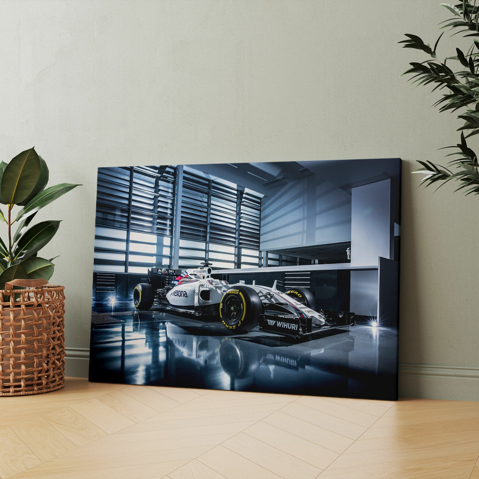 Картина на холсте (болид williams fw38 f1 формула 1 2020) 40x60 см/для интерьера/в комнату/на стену/в подарок