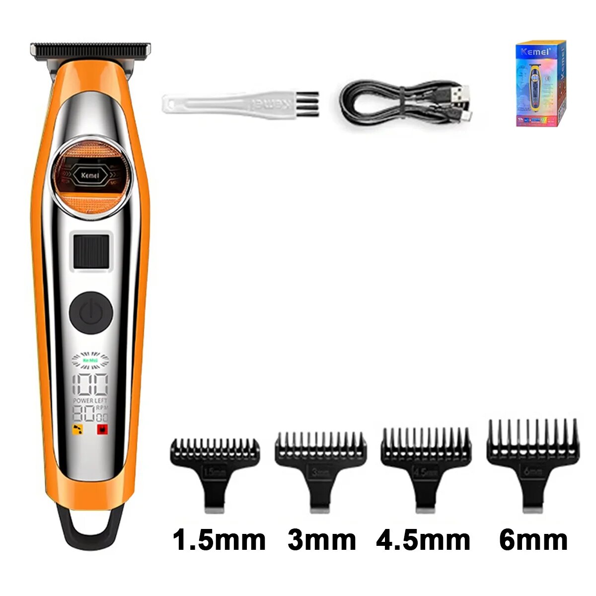 Триммер для волос Kemei KM-1861 Orange-Box