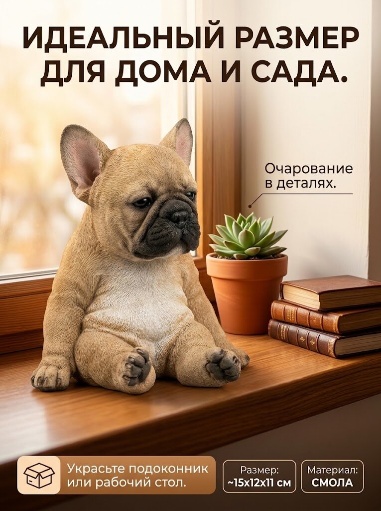 Карикатурный французский бульдог, декоративная фигурка