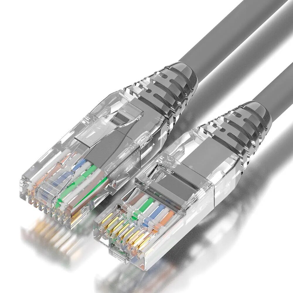 Короткий сборный патч-корд 10 метров Lan кабель для интернета GCR LSZH КАТ.5e ethernet high speed 1 Гбит/с UTP RJ45 малодымный серый