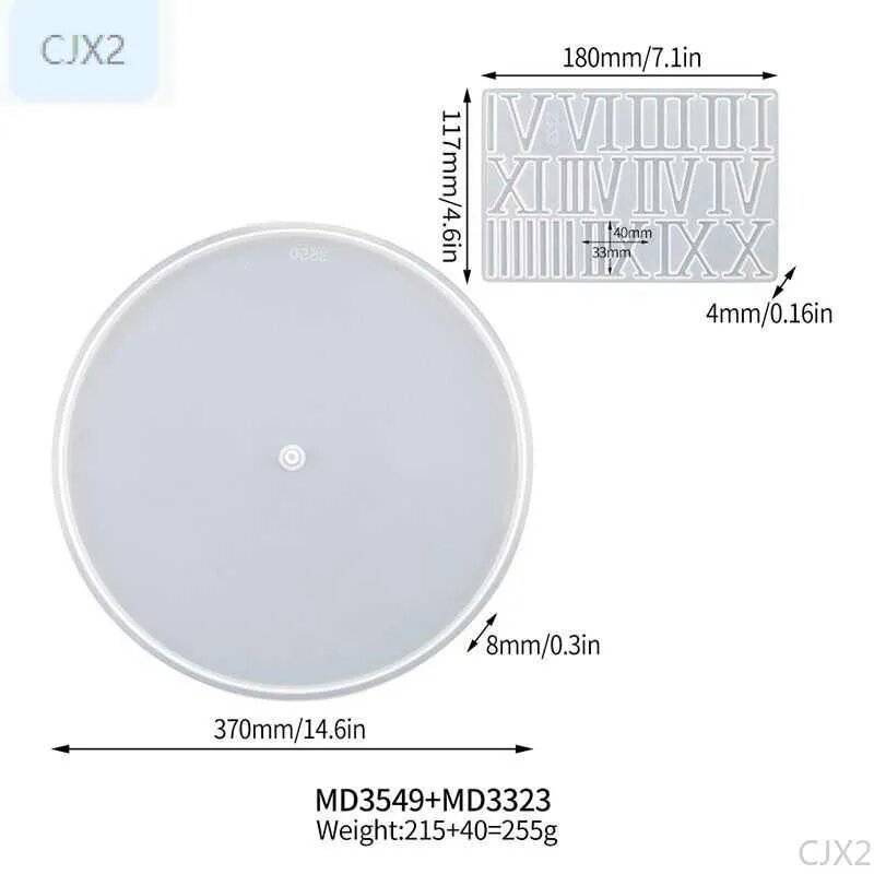 DIY круглые часы эпоксидная форма римская цифра циферблат силикон-CJX2