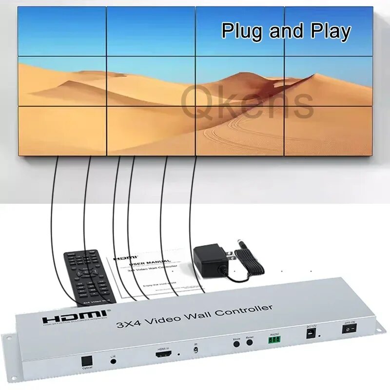 RULLZ 1080P 3x4 Video wall controller with EU Plug