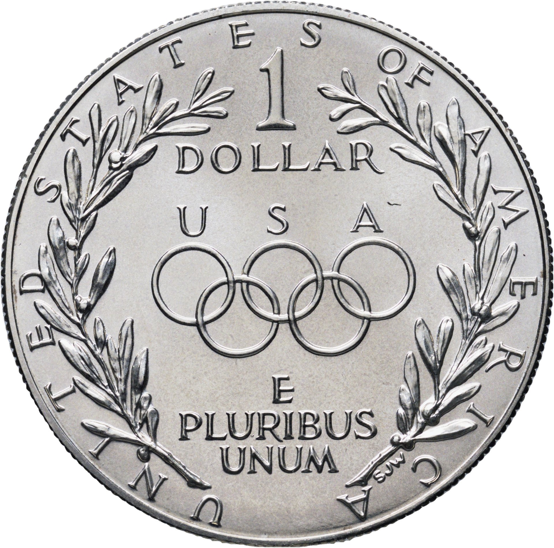 США 1 доллар dollar 1988 D "XXIV летние Олимпийские Игры, Сеул 1988", Серебро 900, в сохранности UNC
