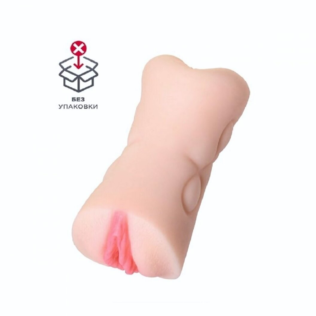 Мастурбатор реалистичный двусторонний, силикон SoftSkin, 16 см, телесный цвет