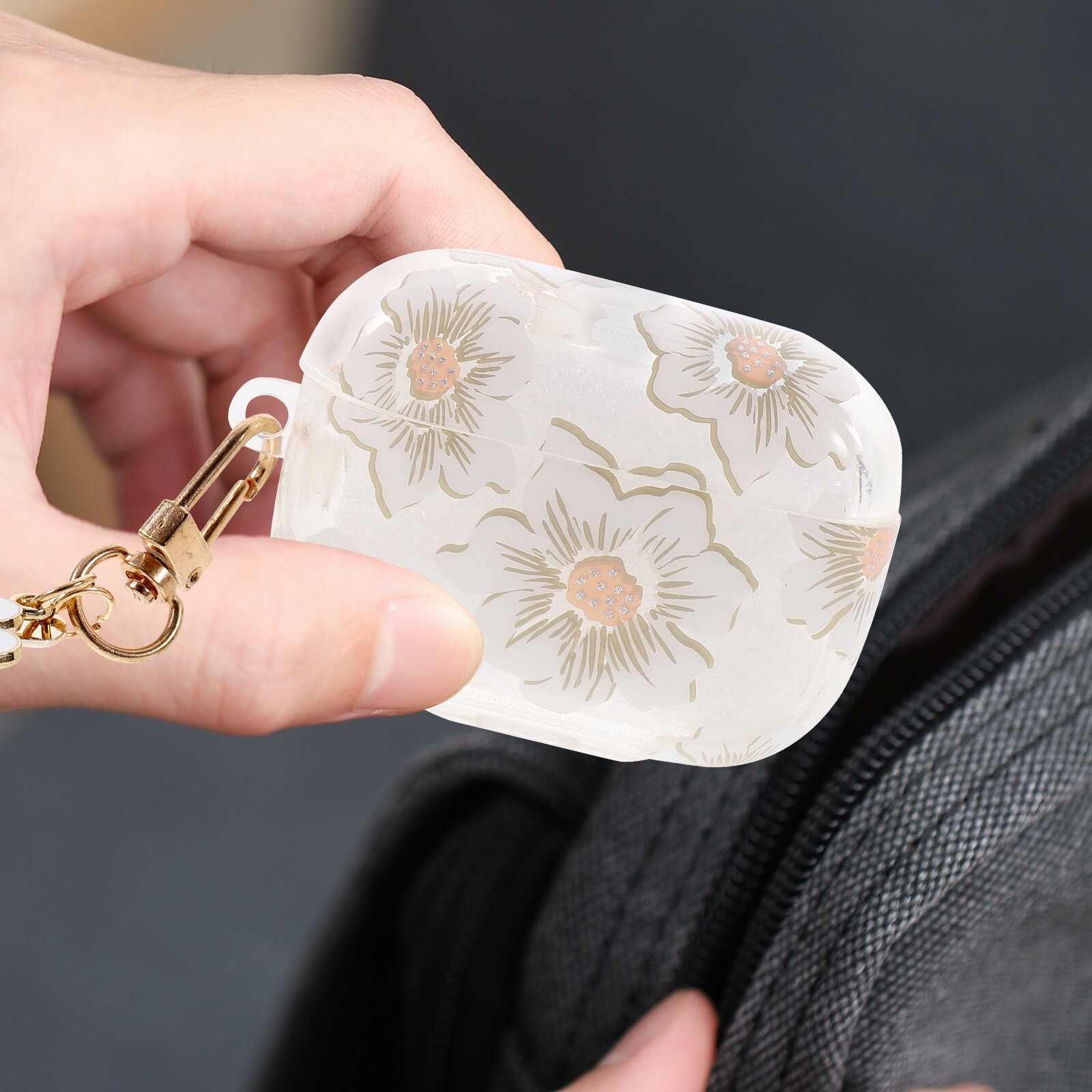 Чехол Для Наушников Из Мягкого Тпу С Цветочным Дизайном Подходит Для Airpods Pro 2 Размер 6 5X4 5Cm
