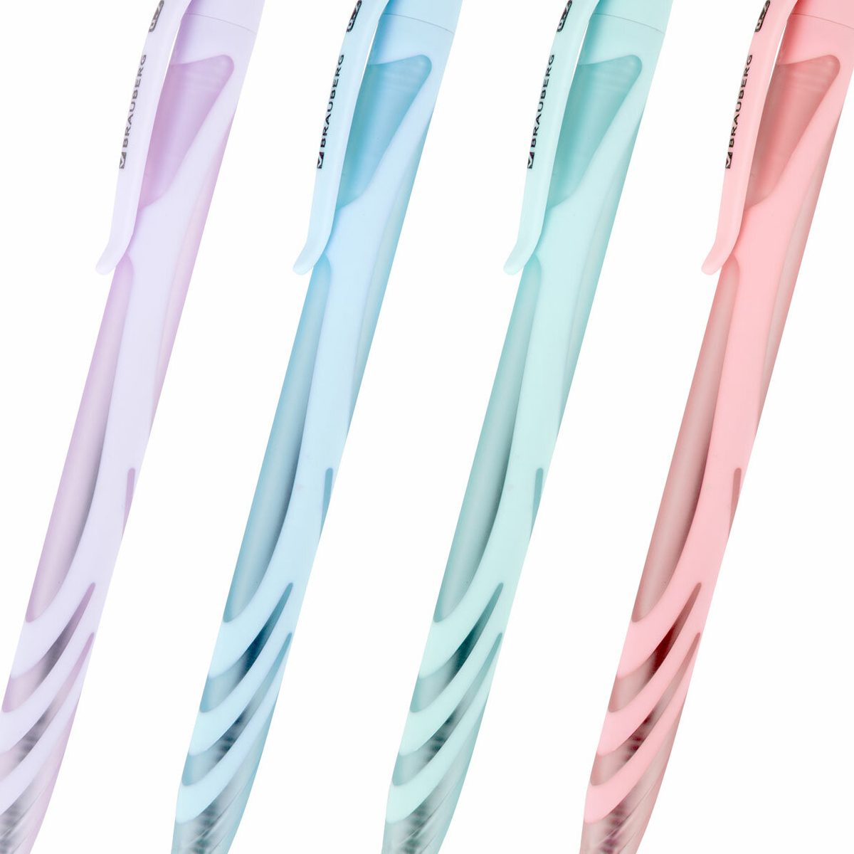 Ручка шариковая автоматическая Brauberg Ultra Color Pastel, soft-touch, синяя) (144204), 24шт.