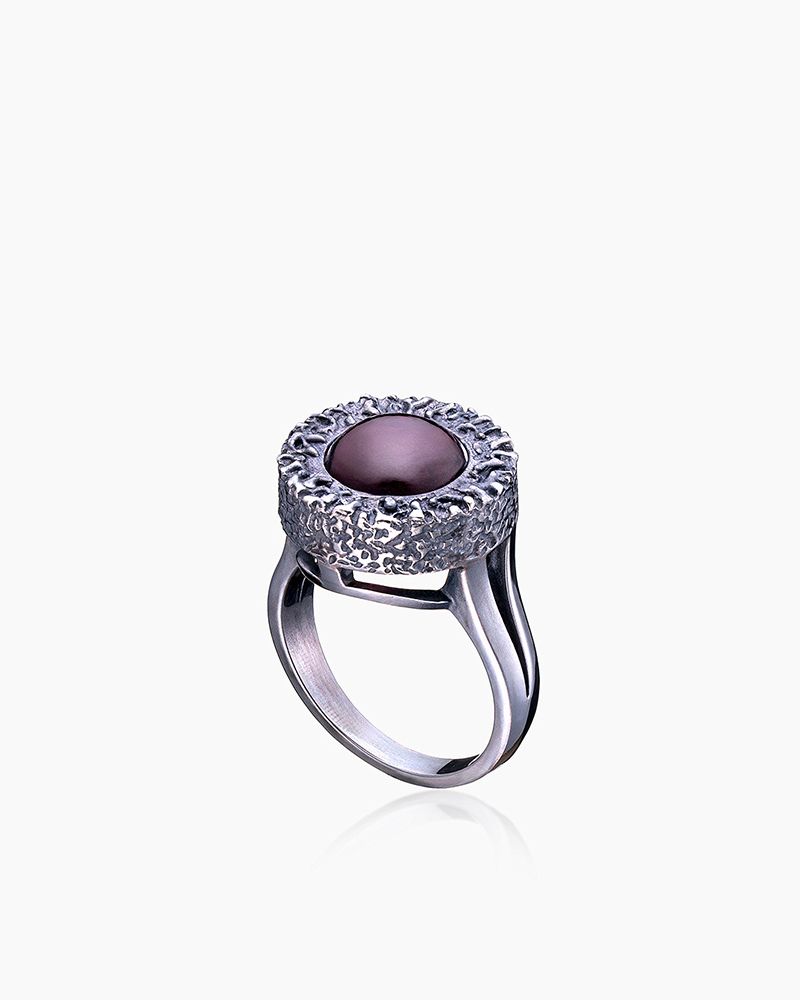 Кольцо SARKISSIAN, серебро, 925 проба, чернение, гранат
