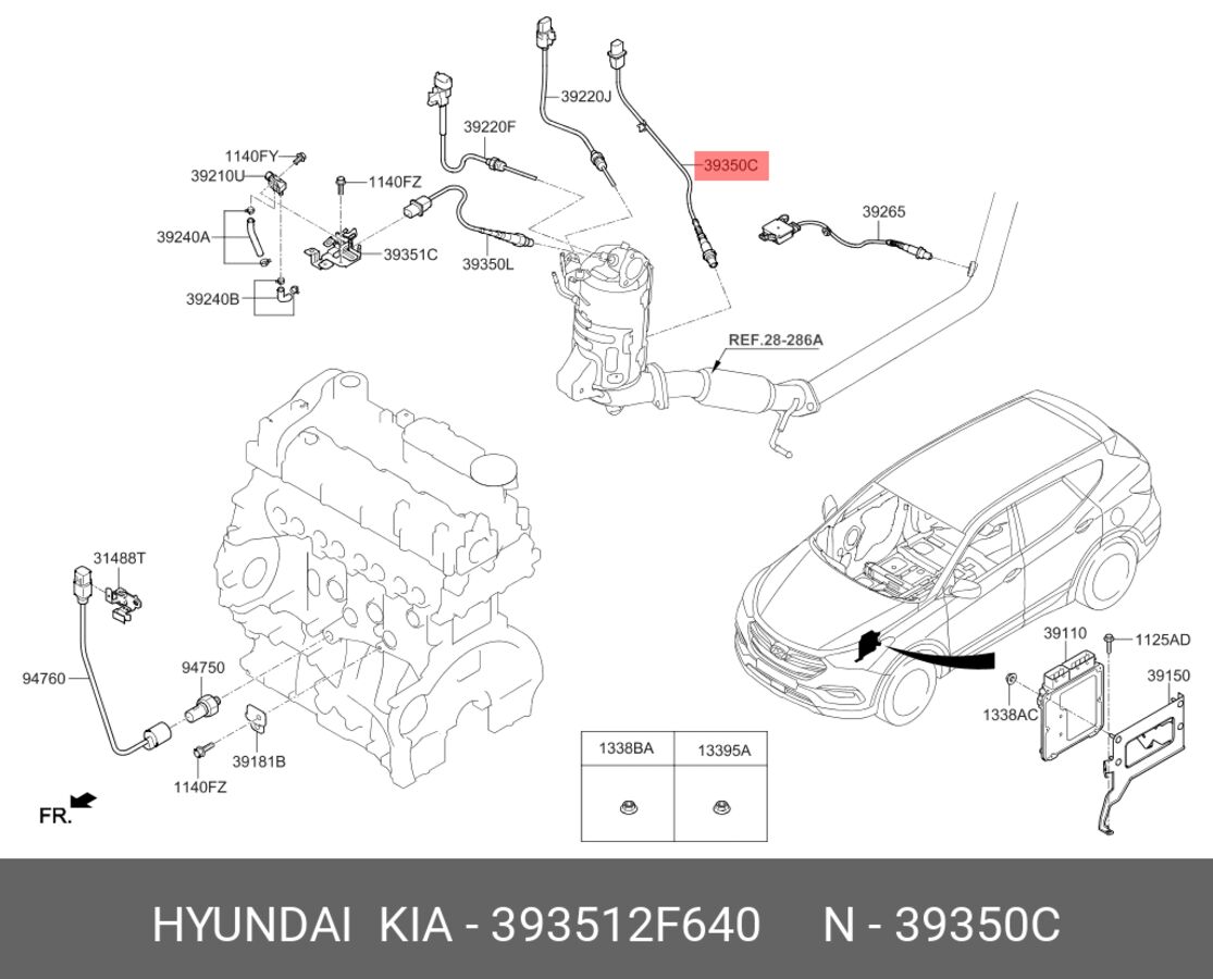 Датчик температуры воздуха (Hyundai/Kia 393512F640)