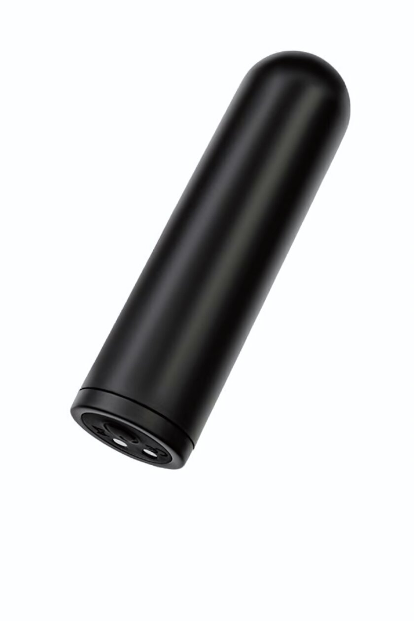 Вибропуля RealStick Caliber черная, 10 режимов, водонепроницаемая, для фаллоимитаторов