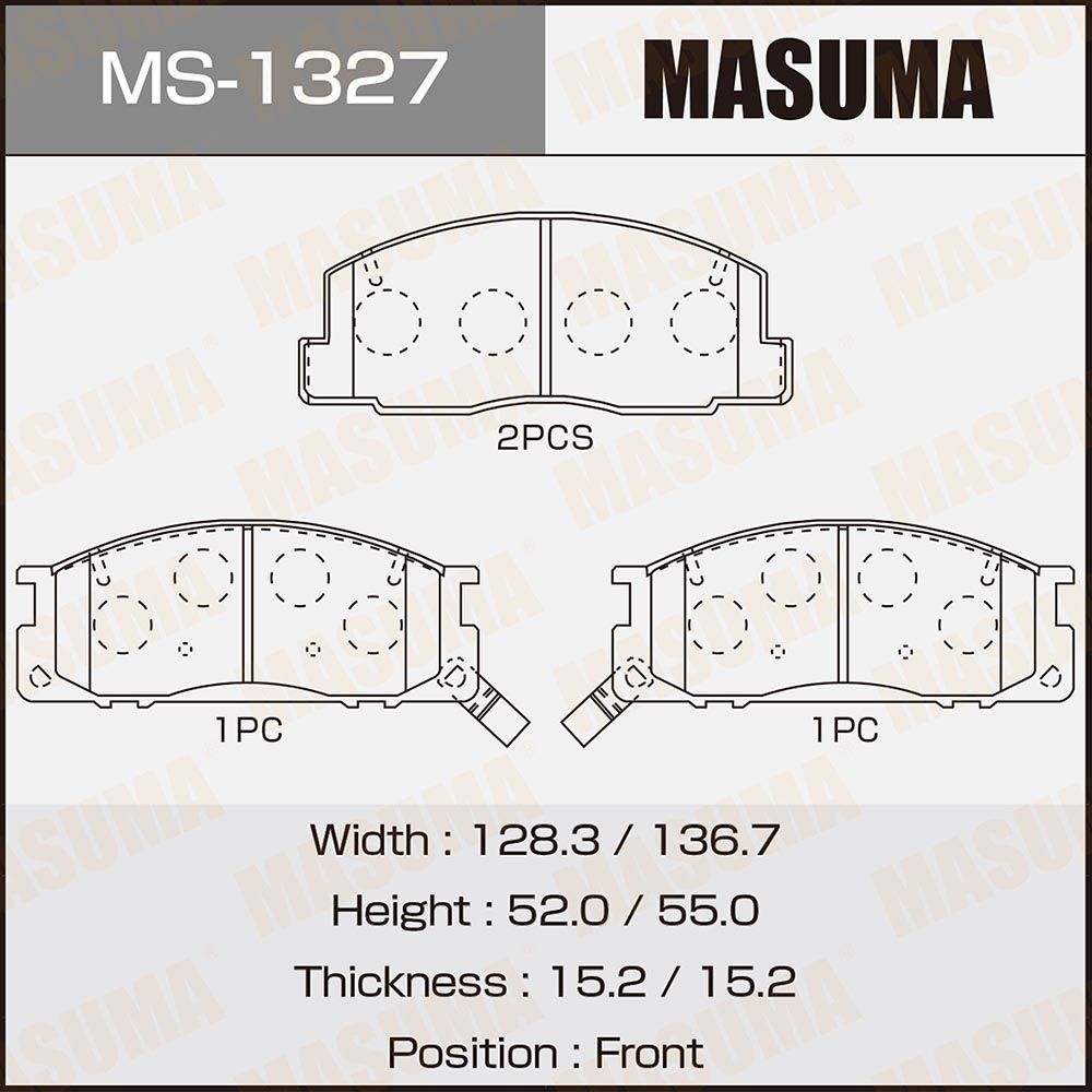 Колодки тормозные дисковые передние MASUMA MS-1327 TOYOTA