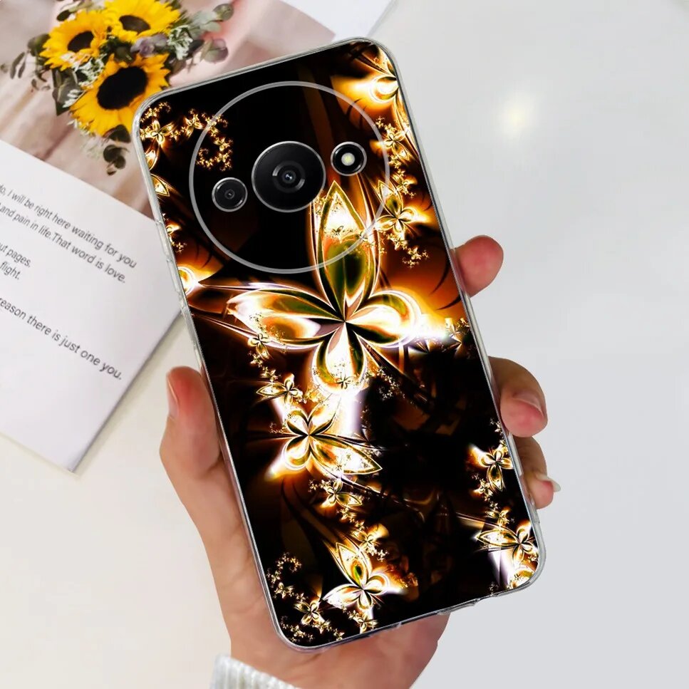 Для Xiaomi Redmi A3 чехол милый мультяшный астронавт модная девушка ТПУ мягкая Коричневый, 296