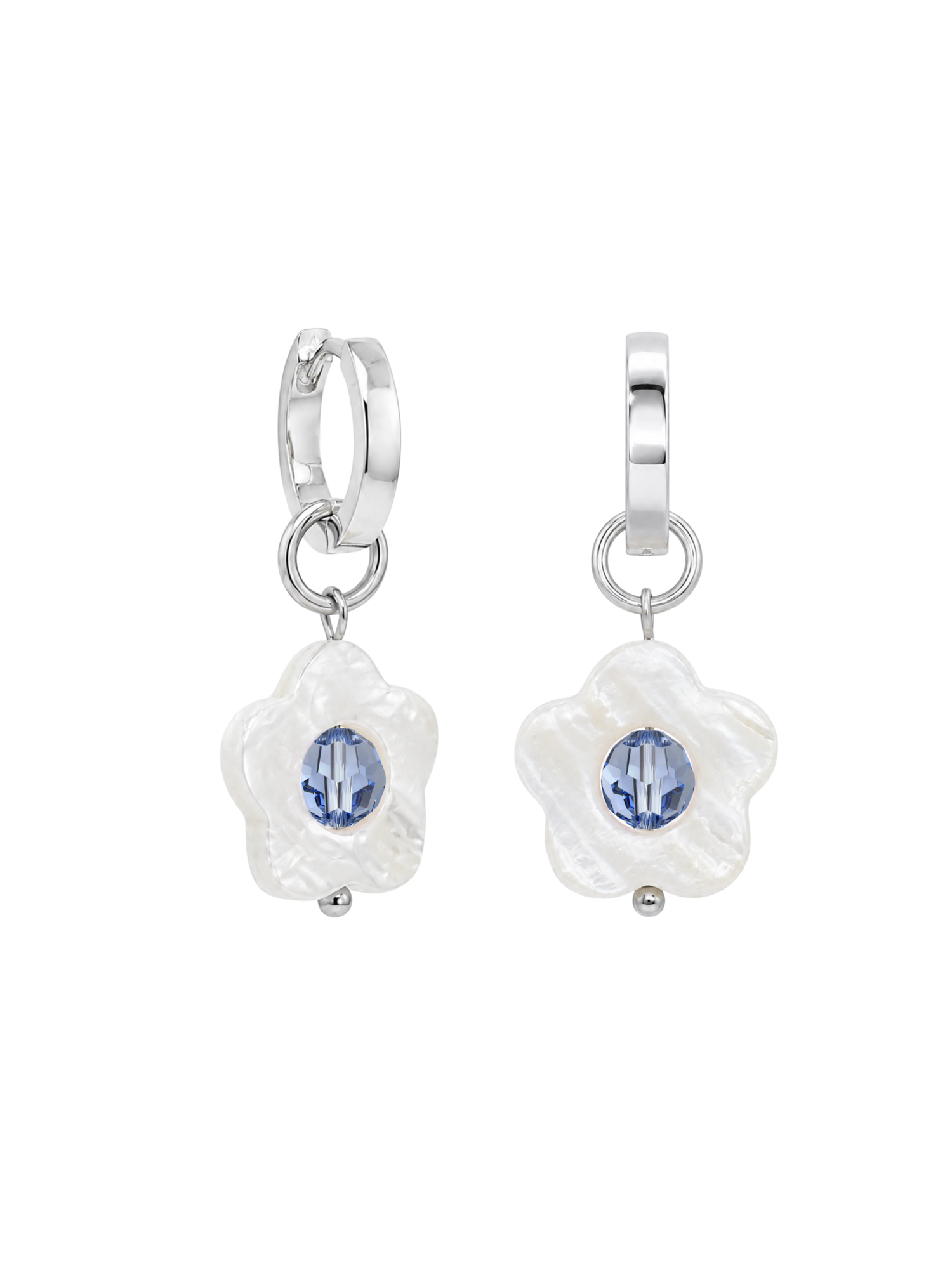 Серьги-трансформеры, кристаллы Swarovski, перламутр