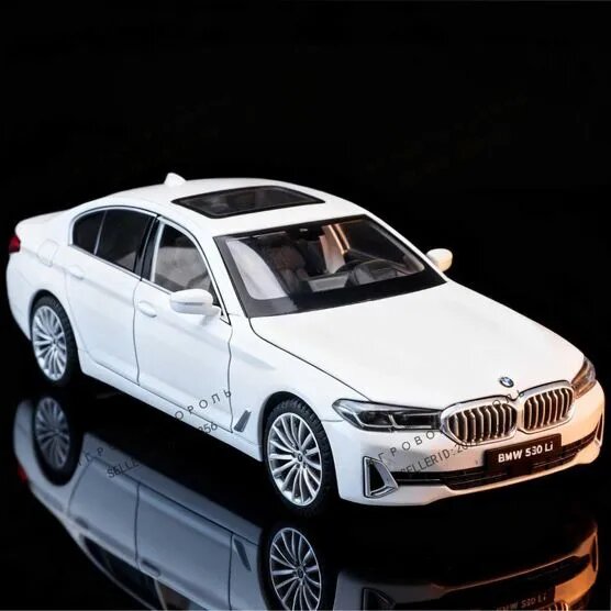 БМВ 530 li модель, Детские игрушки для автомобилей, Белый модель BMW,1:24 BMW 530 li, Коллекционные предметы