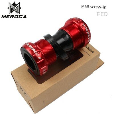 MEROCA 7075 алюминий резьбовой нижний вал для горных и шоссейных велосипедов, красный, 1 шт