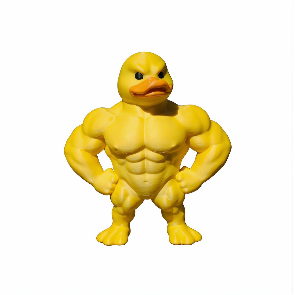 Мускулная фигурка утки, декоративная статуэтка для стола, 3D печать, маленький размер для интерьера комнаты, Желтый, размер 5.3*2.5*6, вес 6.3 г