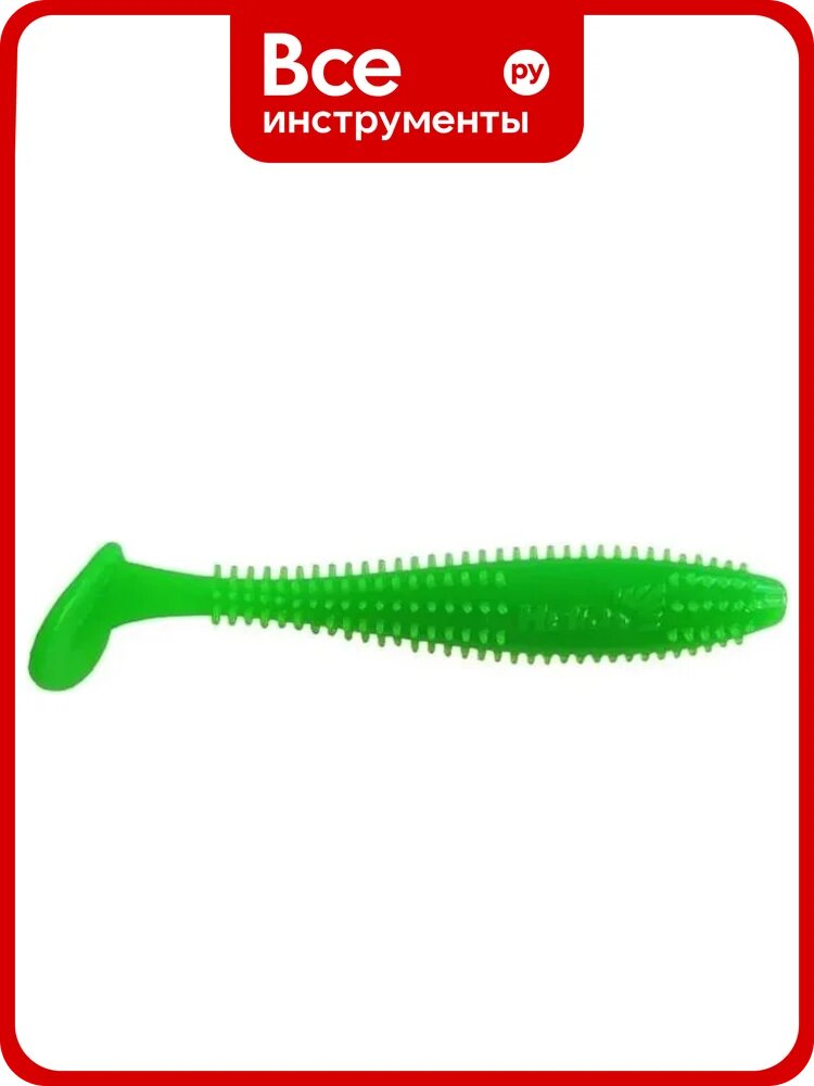 Виброхвост Helios hs-16-007 shaggy 3.35"/8.5 см, electric green, 5шт 00000132650