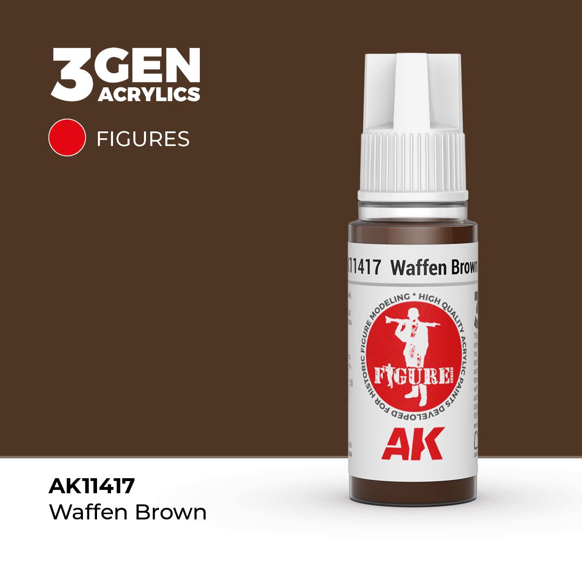 Акриловая краска AK Interactive Waffen Brown 3GEN Figures, 18мл