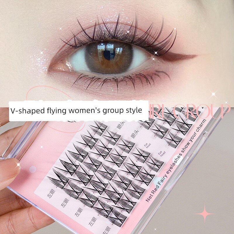 Натуральные накладные ресницы Flying Girl Group 5 рядов 11x21x13мм в одиночной упаковке