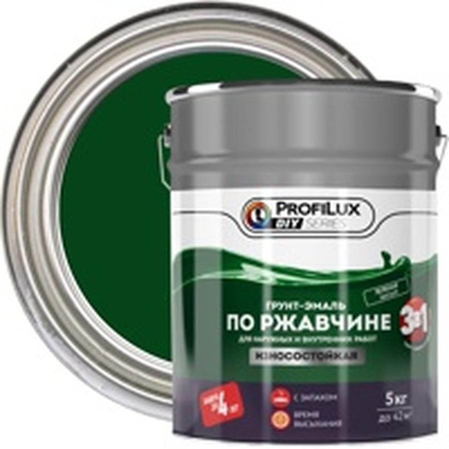 Грунт-эмаль по ржавчине 3 в 1 Profilux DIY гладкая цвет зеленый 5 кг