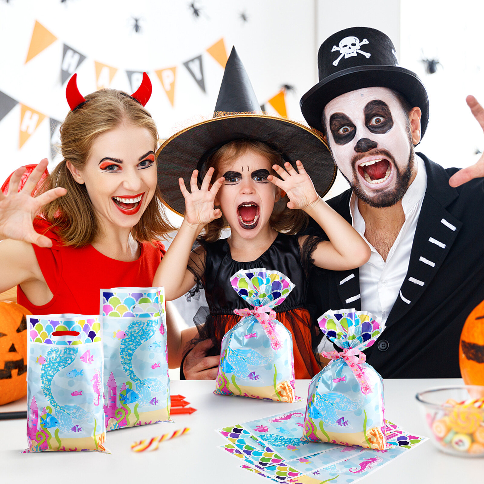 Подарочные Мешочки Toyvian 10шт Для Конфет И Подарков С Оригинальным Дизайном Рыбок Многоцветный