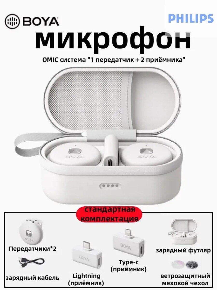 BOYA Микрофон универсальный, белый классический вариант модели базовый вариант модели