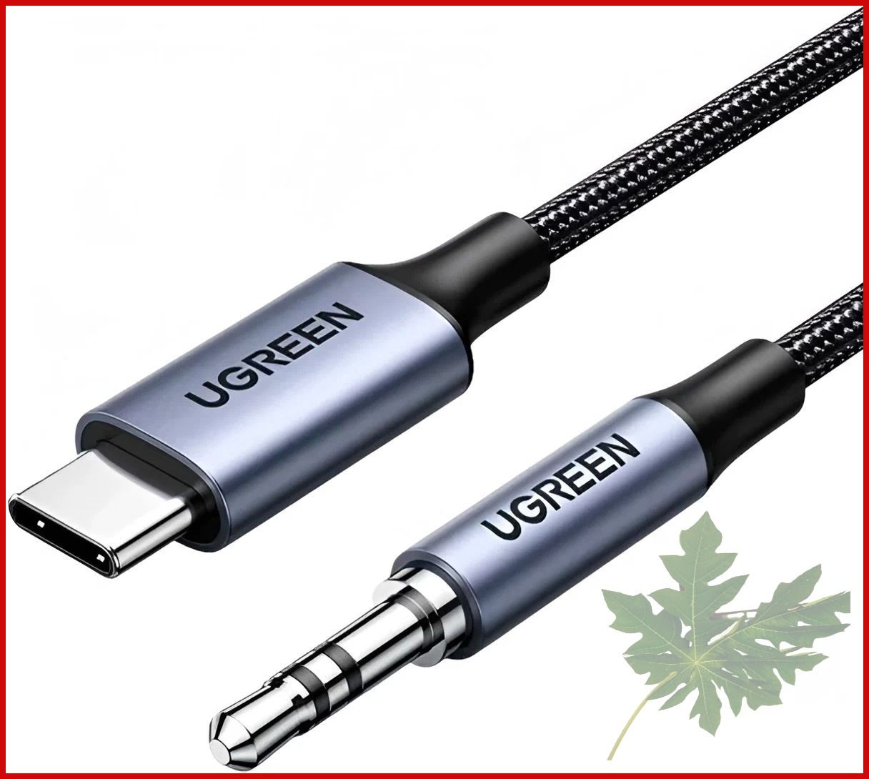 Ugreen Аудиокабель 3.5 мм/USB Type-C, 1 м, серый металлик