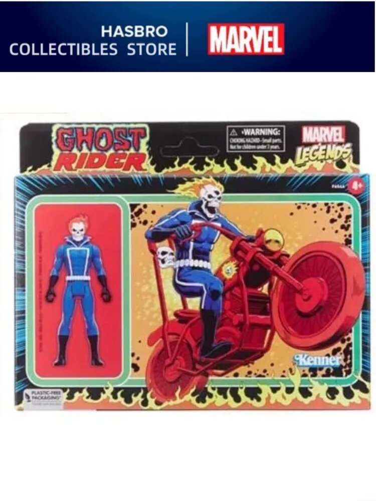 Игрушечные фигурки-украшения . Hasbro MARVEL LEGENDS Ghost Rider Motorcycle Retro Hanging Card 3.75 inches
