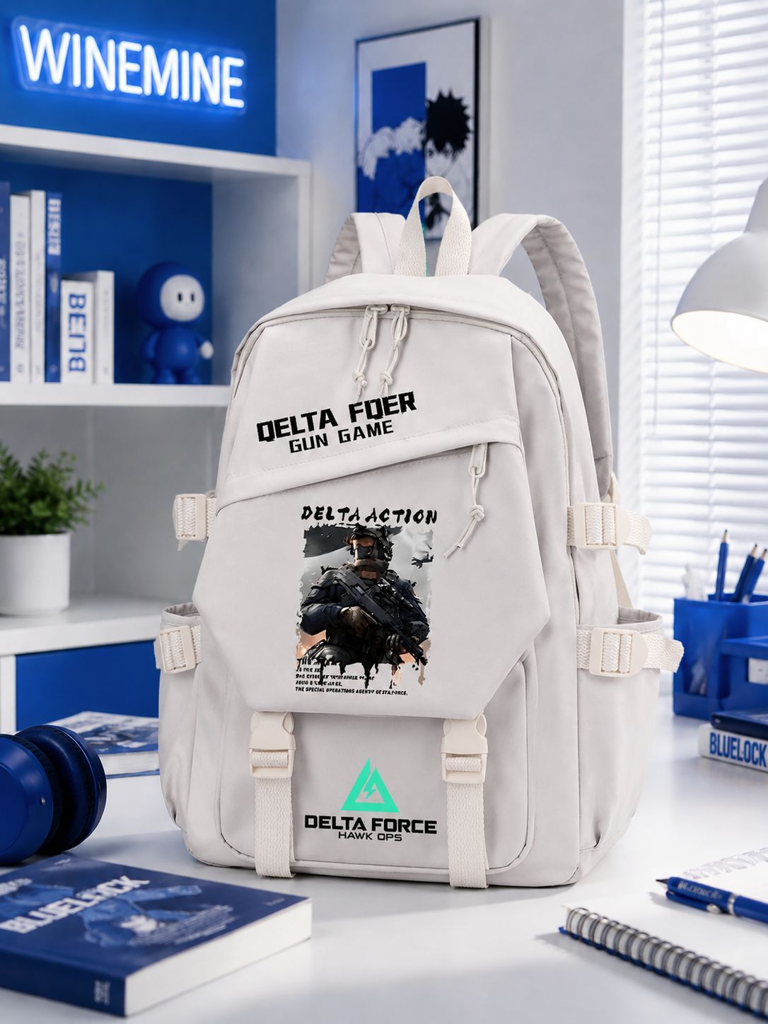 Подростковый рюкзак Delta Force с игровым принтом, черный, вместительный, для школы, учебы и повседневного использования
