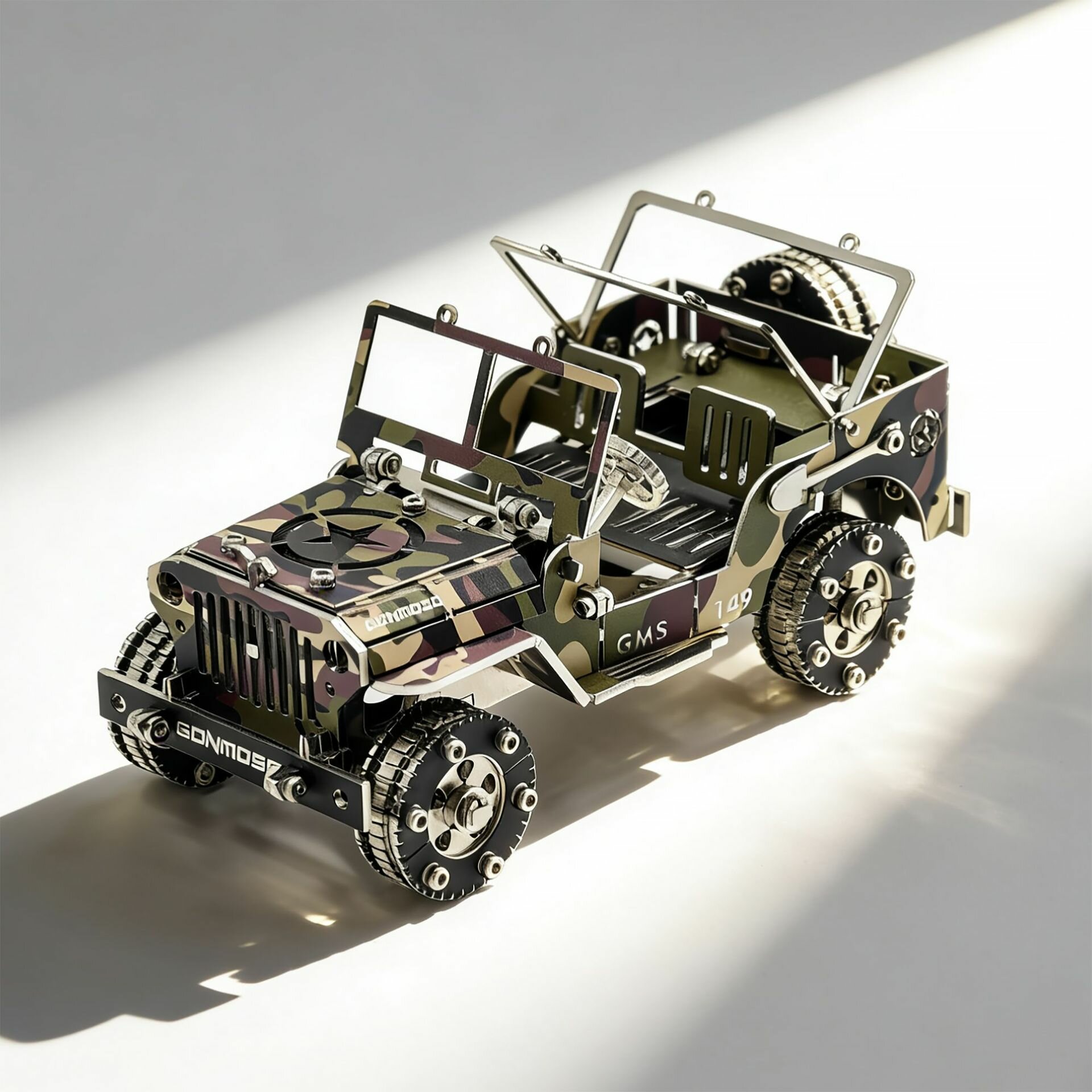 Металлическая 3D пазл модель джипа Steel Beast DIY конструктор настольная игра подарок Цвет：Джип Железной Крови