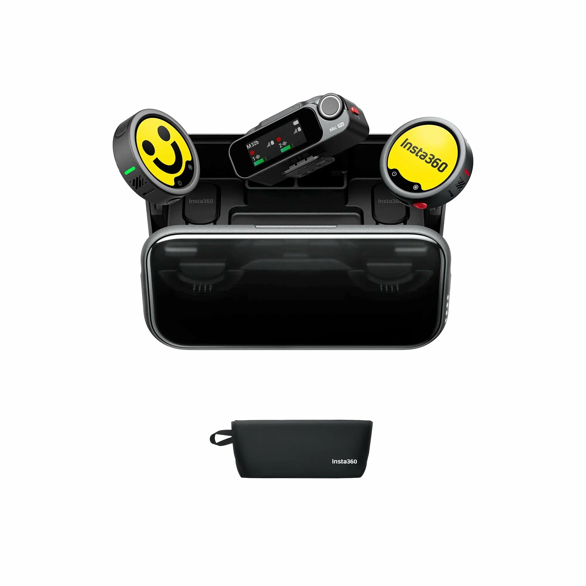 Микрофон для видеоблога Insta 360 Mic Pro (2TX + 1RX + Charging Case)
