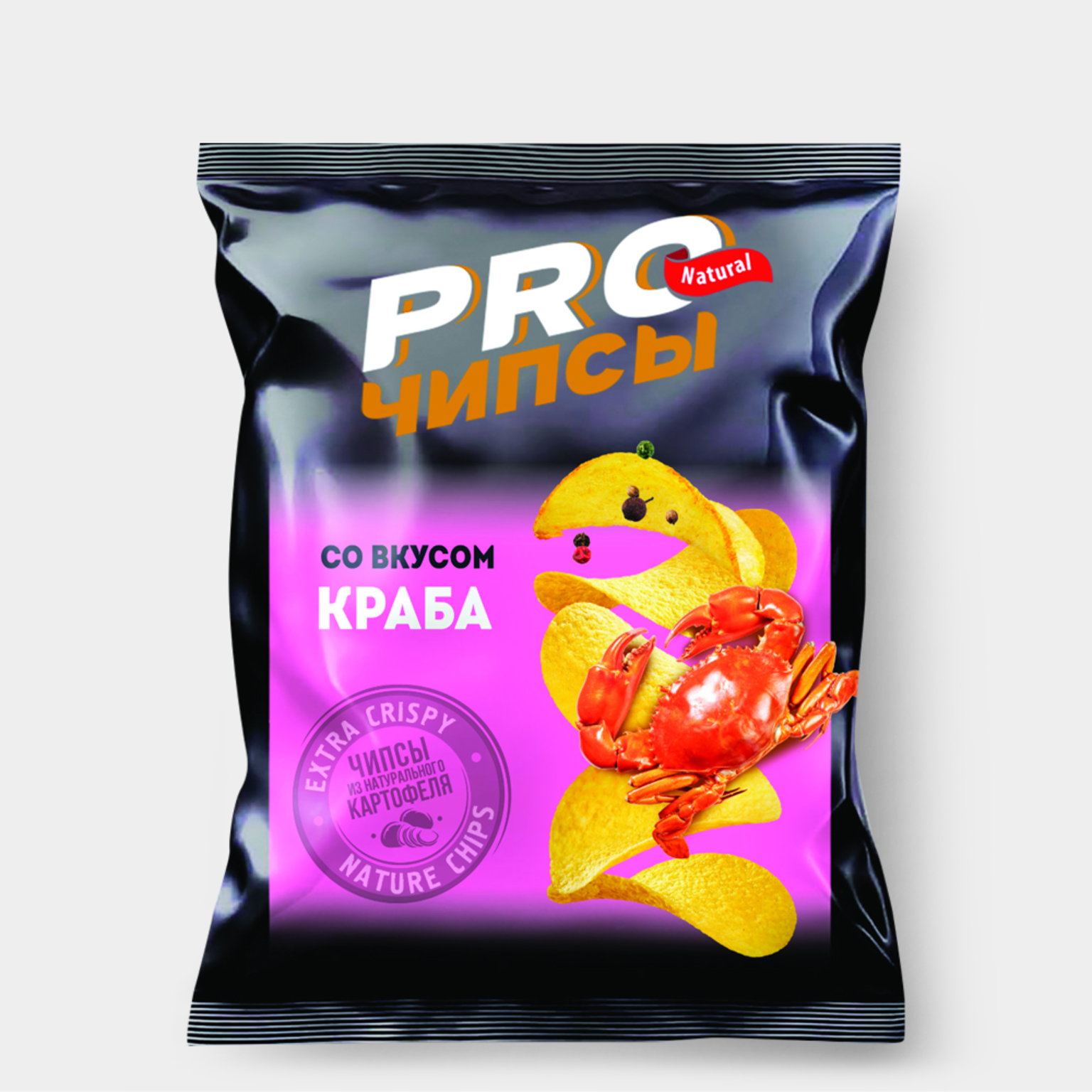 PRO-Чипсы, чипсы со вкусом краба, 60 г