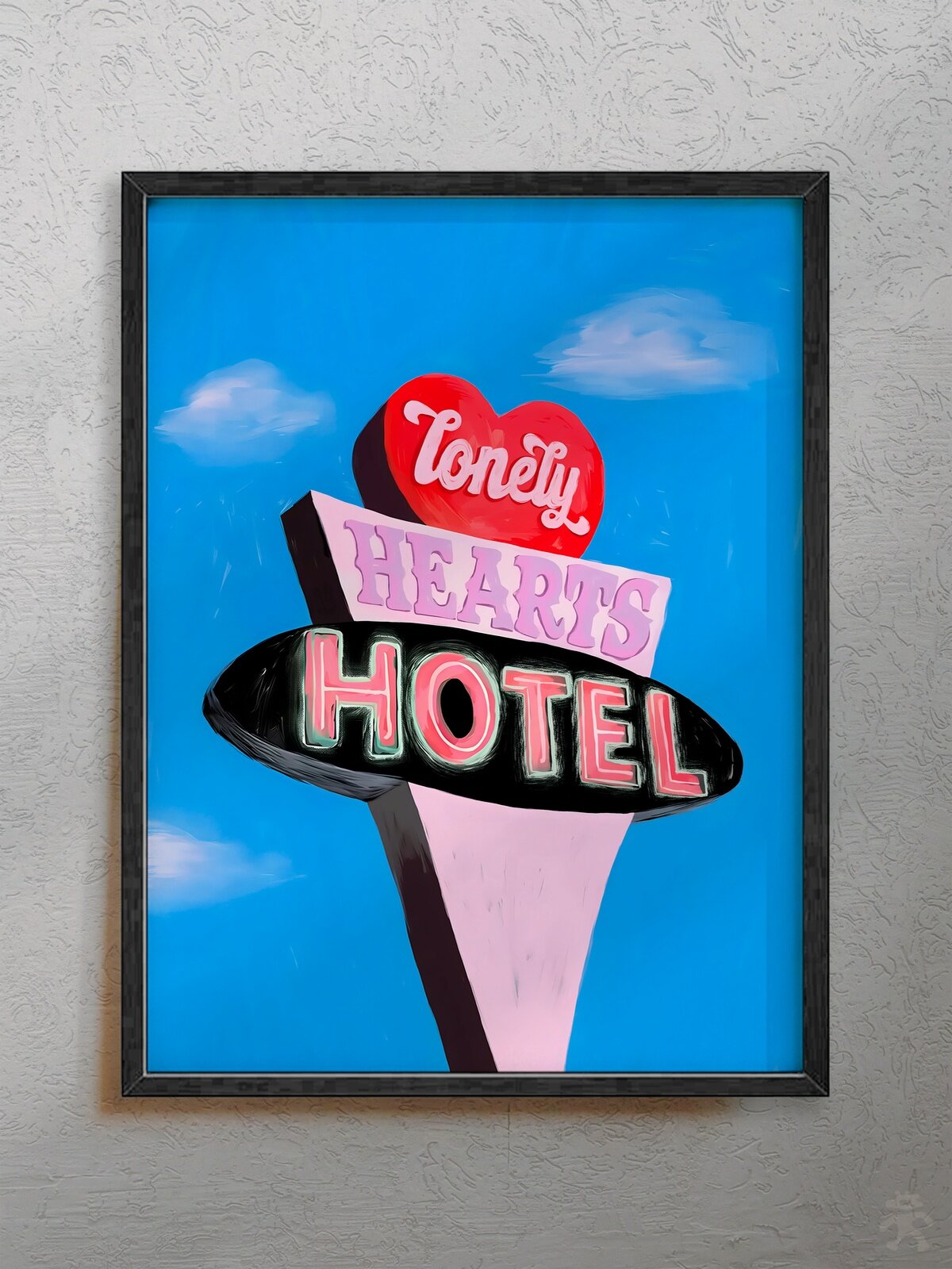 Интерьерный постер "Lonely Hearts Hotel" в стиле pinterest, формат 30x40 см