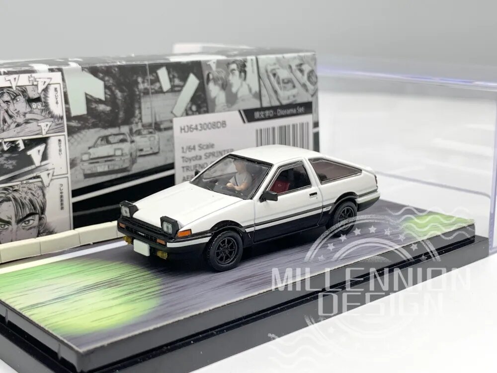 Модель автомобиля Hobby Japan, Toyota Sprinter Trueno (AE86) из аниме Initial D, масштаб 1:64, из сплава