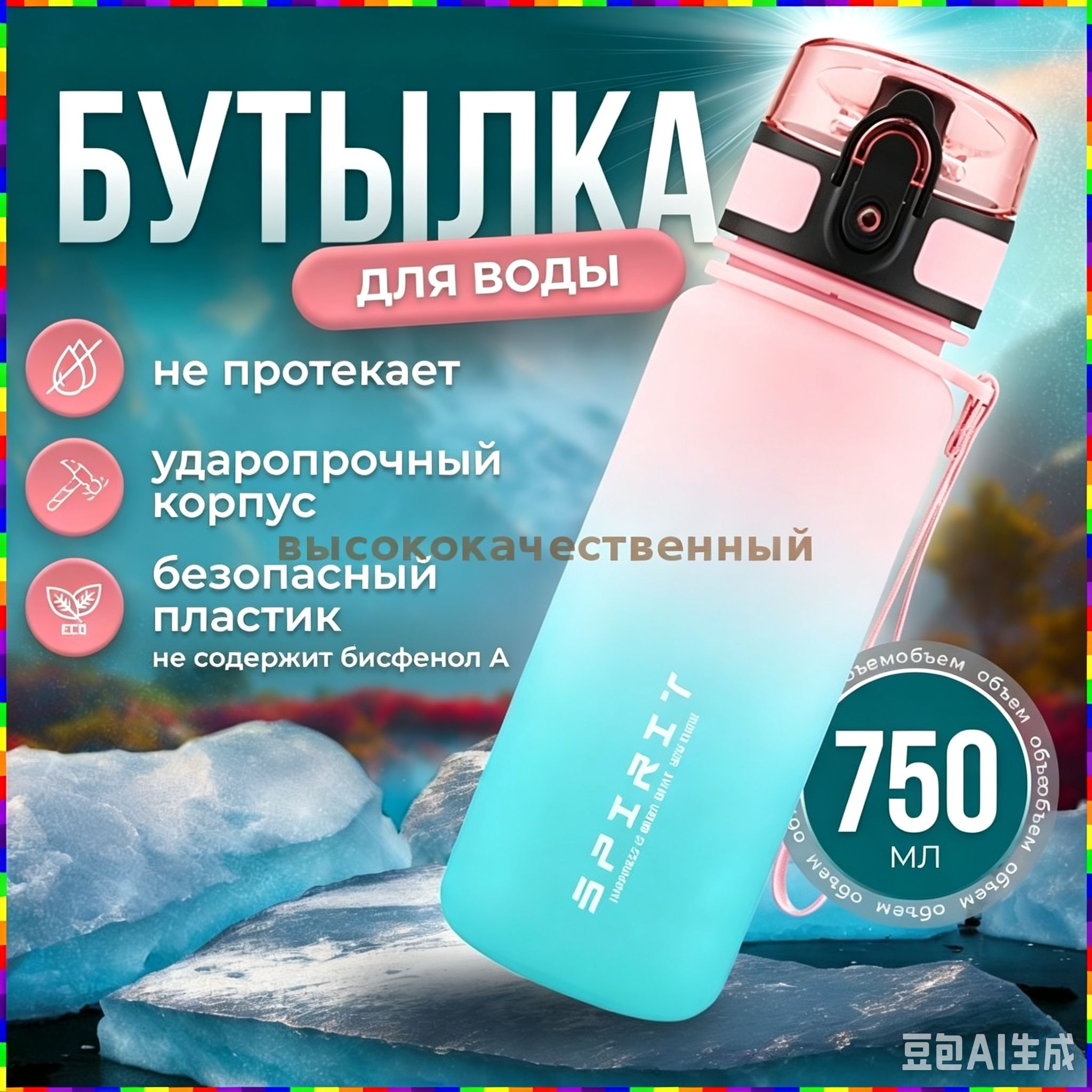 Спортивная бутылка, 750 мл