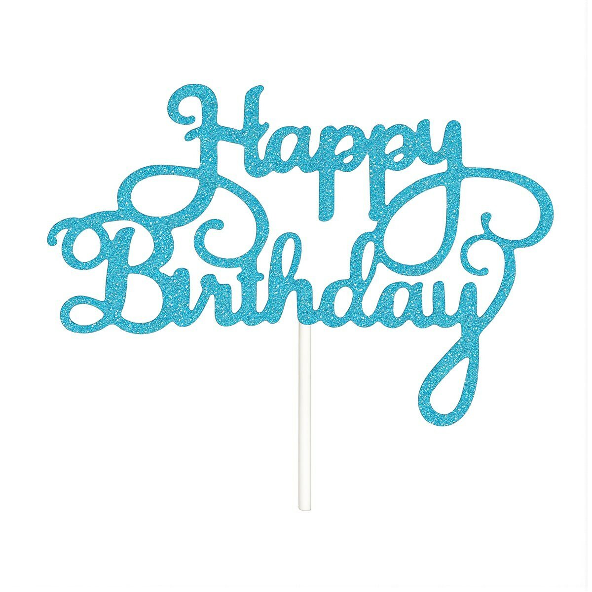 Аксессуар для украшения торта разных расцветок Happy Birthday топпер для домашней вечеринки дня рождения кондитерской десерта для создания праздничной атмосферы за столом, голубой лазурный
