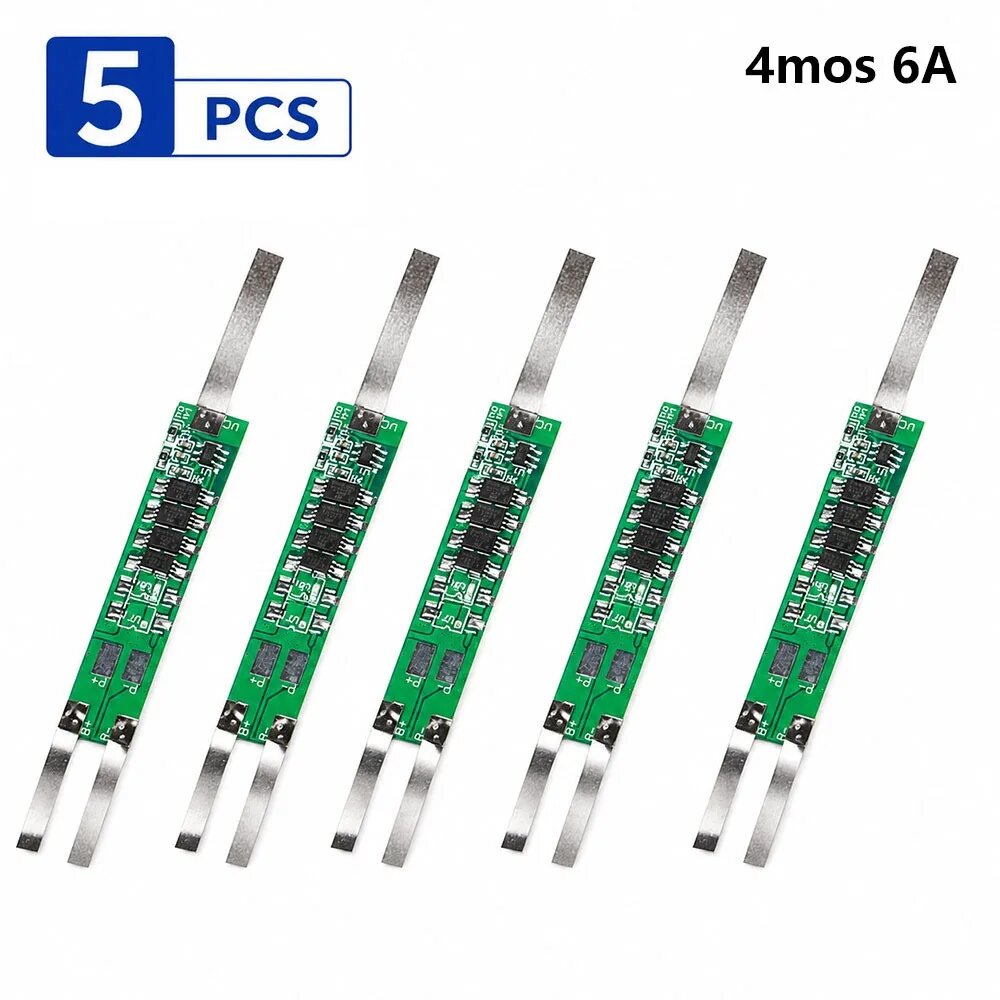 Плата защиты аккумулятора 2S 7.4V BMS 2A-9A 18650 5шт Зеленый, 5pcs 4mos 6A
