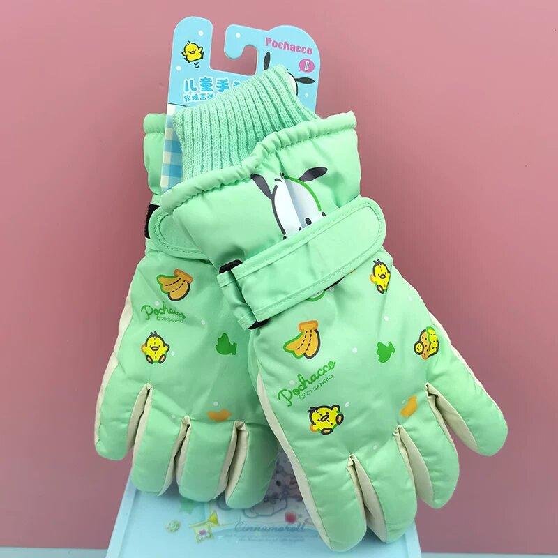 Детские ветрозащитные перчатки Miniso Sanrio Cinnamoroll Зимние теплые велосипедные перчатки для детей на прогулку