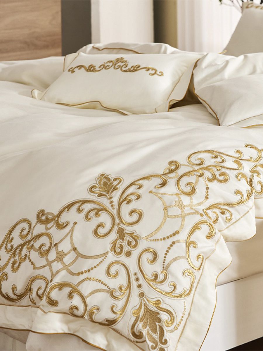 Семейный комплект постельного белья La Maison de Domitille Вандом (Vendome) Золотистый (Gold)