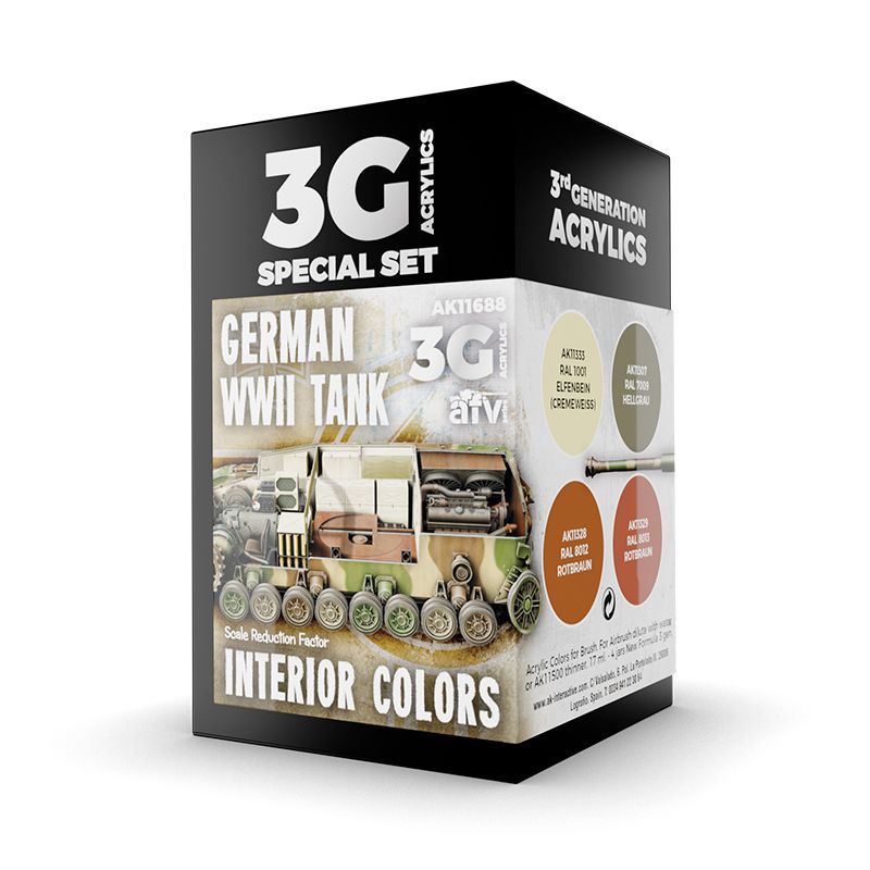 Набор красок AK Interactive - German Army Pre-WWII Colors Set 3G, 4 краски