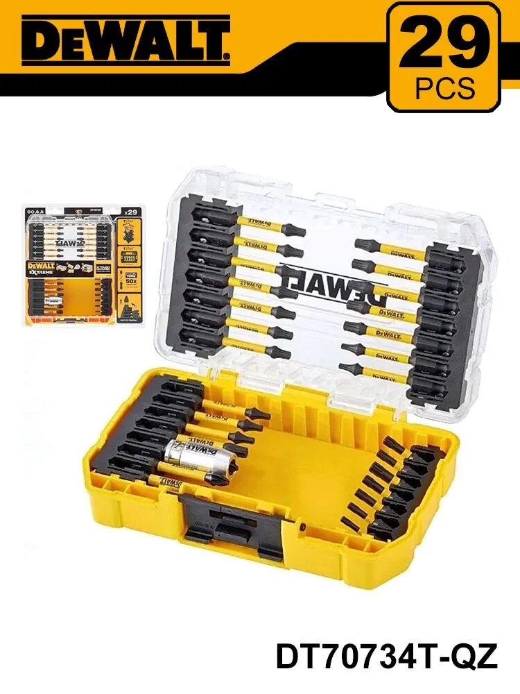 Набор бит DeWalt DT70734T-QZ, для шуруповертов, 29 предметов