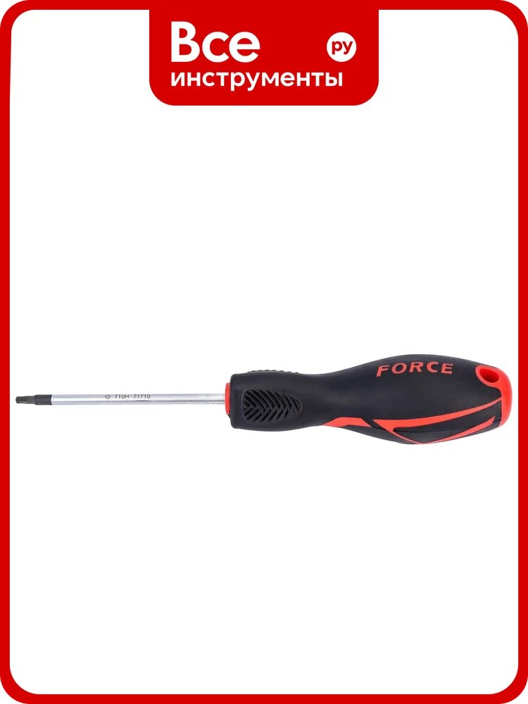 Отвертка торкс с отверстием Т-10Н L=80mm FORCE 71710