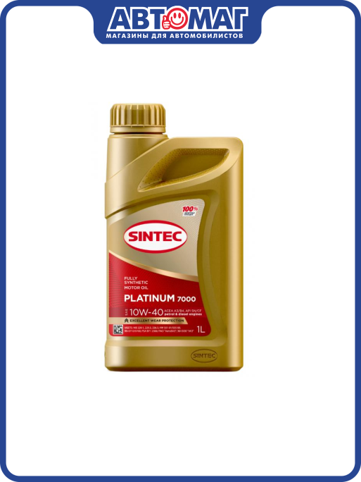 Моторное масло SINTEC Platinum 7000 10W-40 (1л) SINTEC SIN-10W40-A3B4-1L