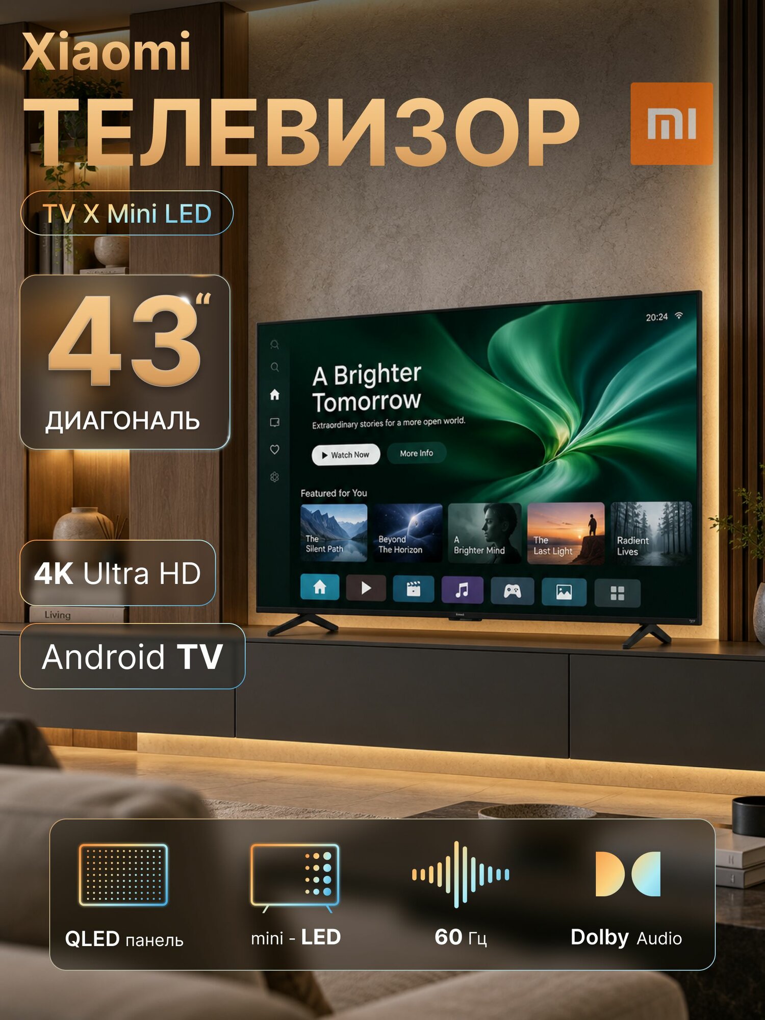 43" Телевизор Xiaomi TV X Mini LED Gray