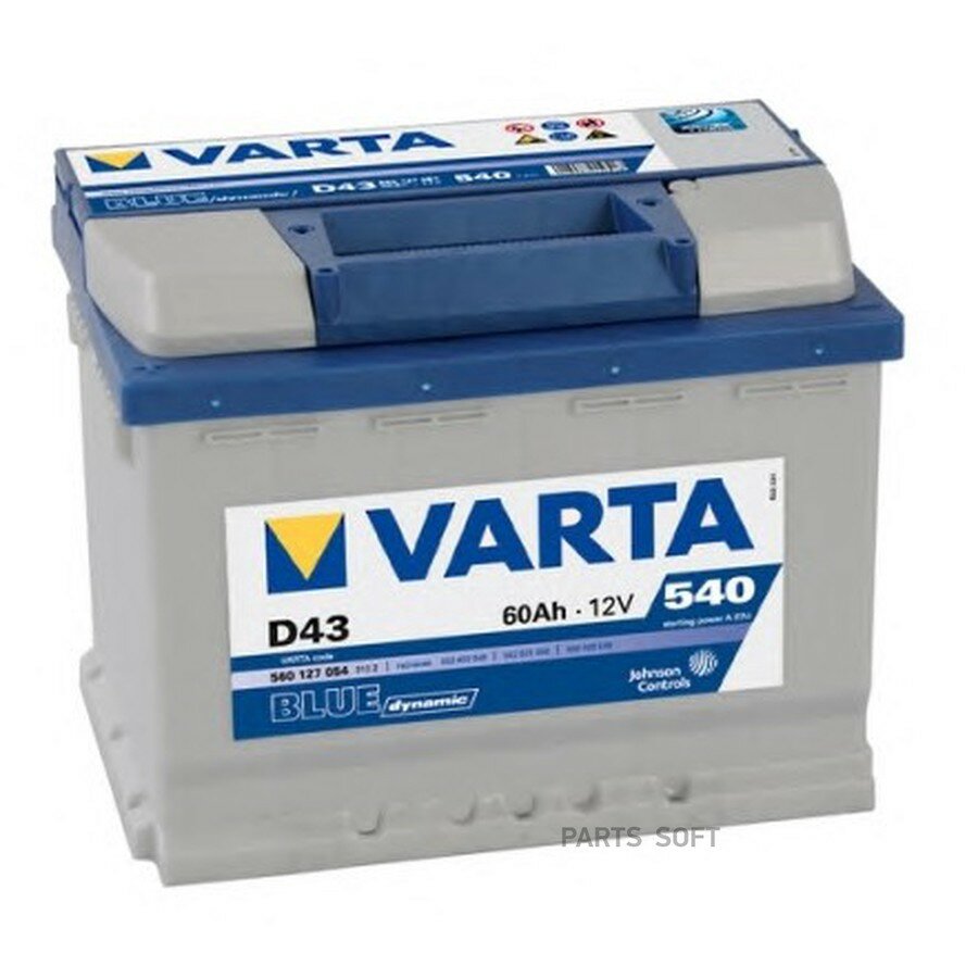 Аккумулятор Blue Dynamic 12V 60Ah 540A 242x175x190) ) 5604080543132 от официального дистрибьютора, VARTA, артикул 5604080543132