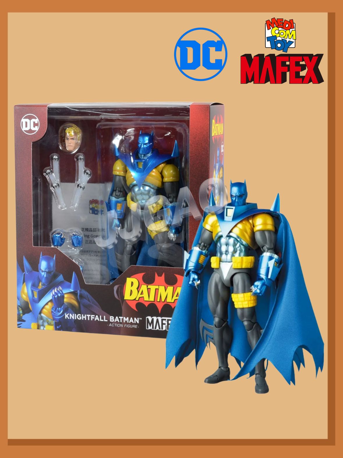 Фигурки Medicom Toy, MAFEX DC Universe series: No.144 Knightfall Batman Action Figure-high 16cm